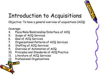 Lecture 1b: Introduction to Acquisitions | PPT
