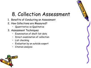 Lecture 1c: Collection Development | PPT