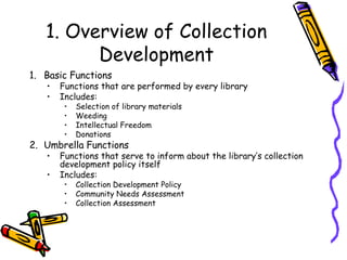 Lecture 1c: Collection Development | PPT