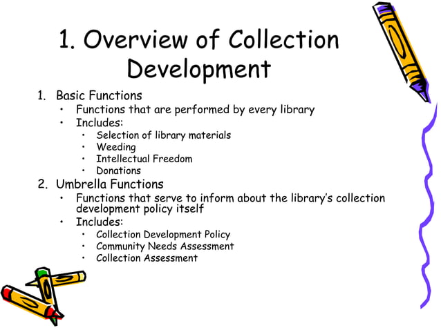 Lecture 1c: Collection Development | PPT | Educational Assessment | Education