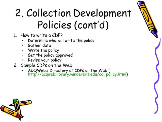 Lecture 1c: Collection Development | PPT | Educational Assessment | Education