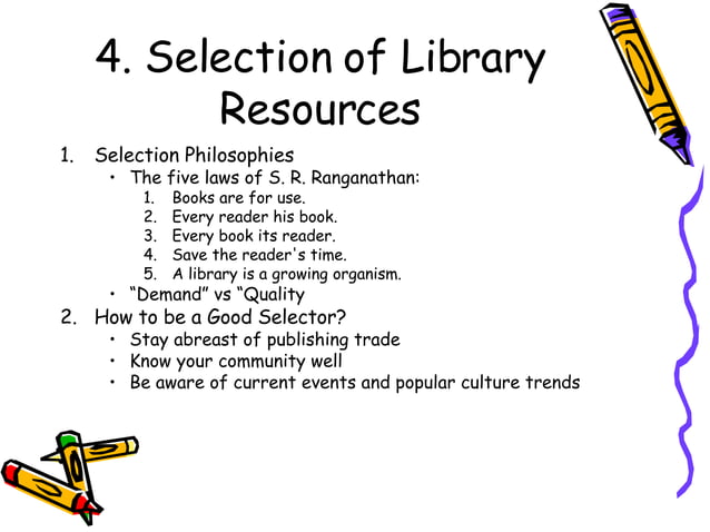 Lecture 1c: Collection Development | PPT | Educational Assessment | Education