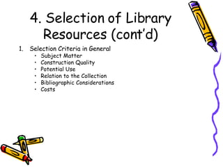 Lecture 1c: Collection Development | PPT