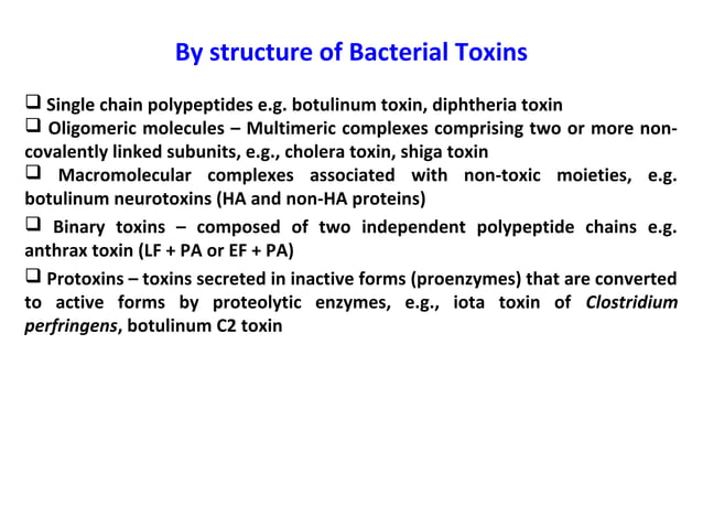 Classification and nomenclature of bacterial toxins | PPT