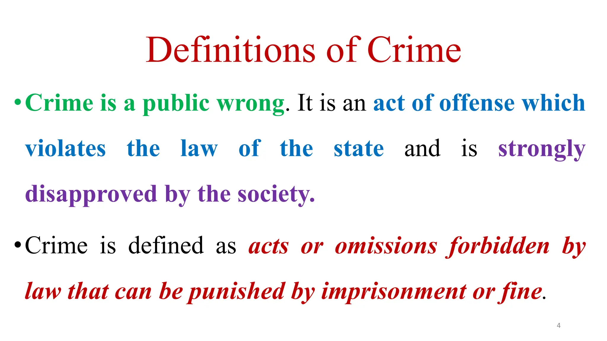 Lecture-1, Crime and Criminal, types of crime, classification of crime ...