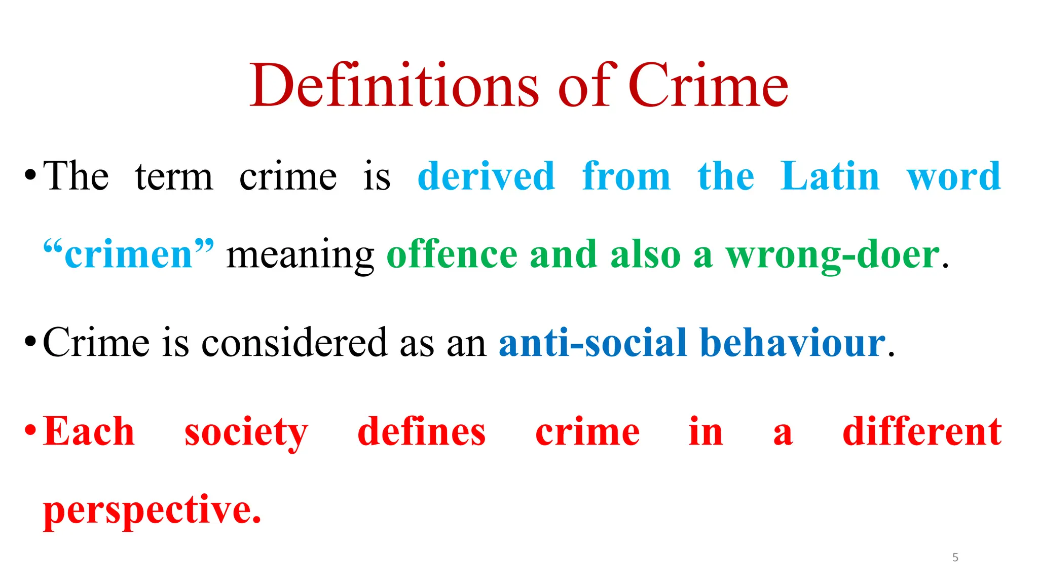 Lecture-1, Crime and Criminal, types of crime, classification of crime ...