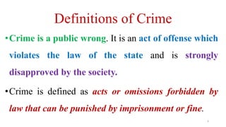 Lecture-1, Crime and Criminal, types of crime, classification of crime ...