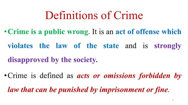 Lecture-1, Crime and Criminal, types of crime, classification of crime ...