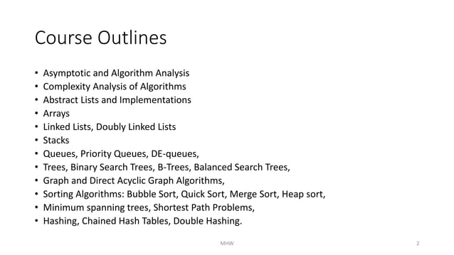 Data Structures - Lecture 1 [introduction] | PPT