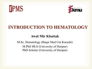 Lecture-1 Introduction to hematology.slideshare.pptx
