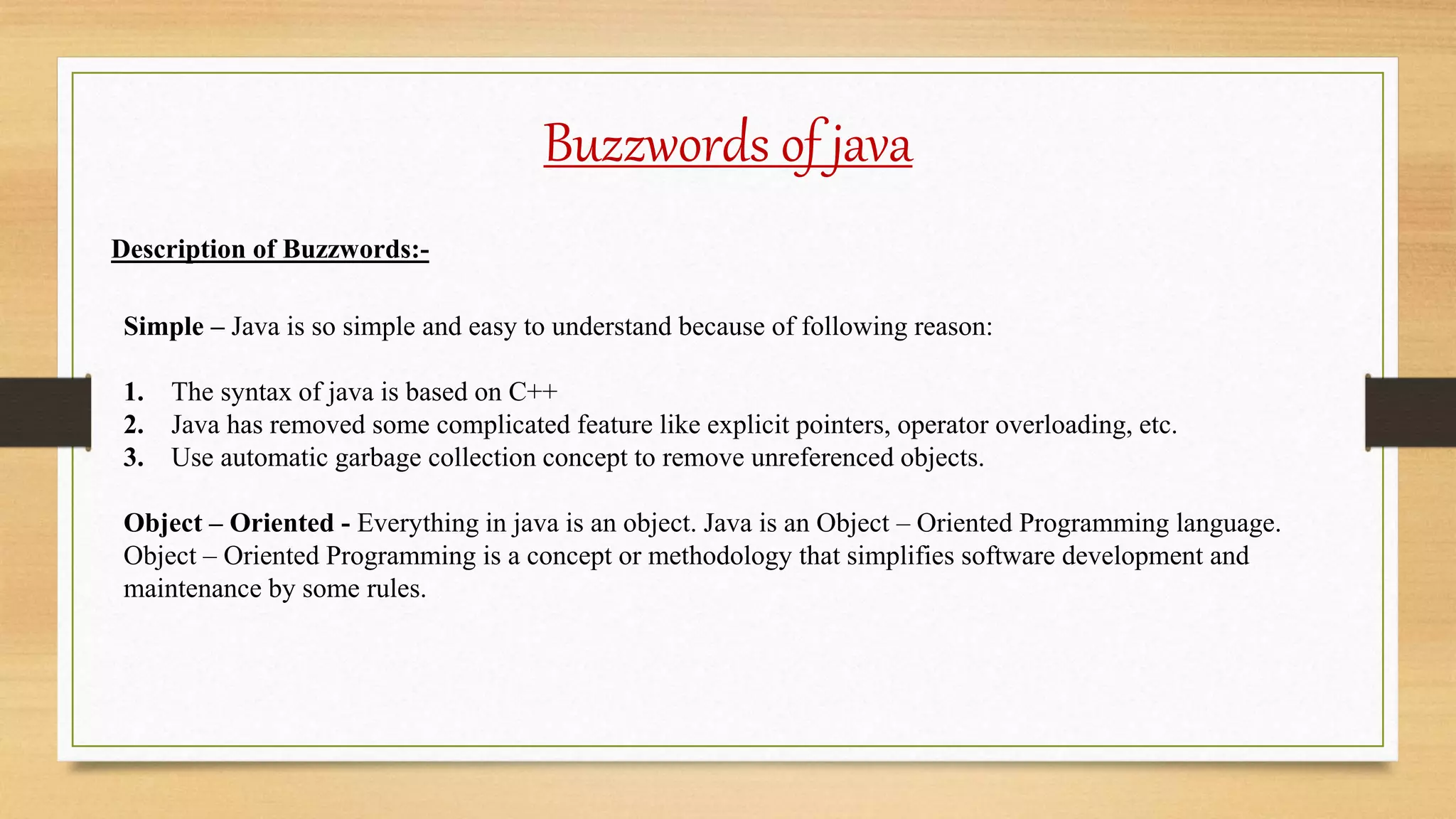 Lecture - 1 introduction to java | PPTX