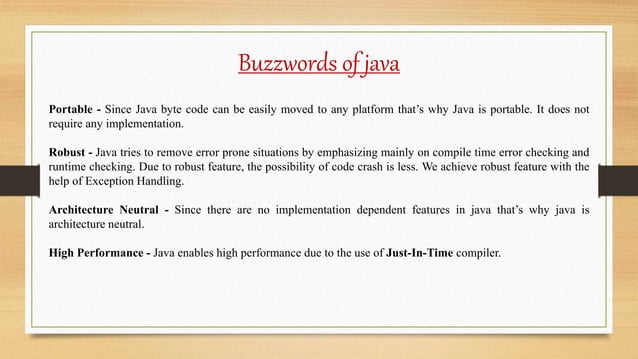 Lecture - 1 introduction to java | PPTX | Programming Languages | Computing
