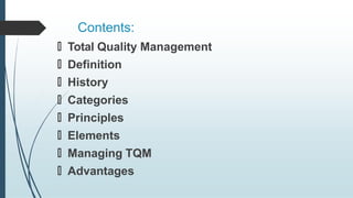 Introduction to Total Quality Management | PPT
