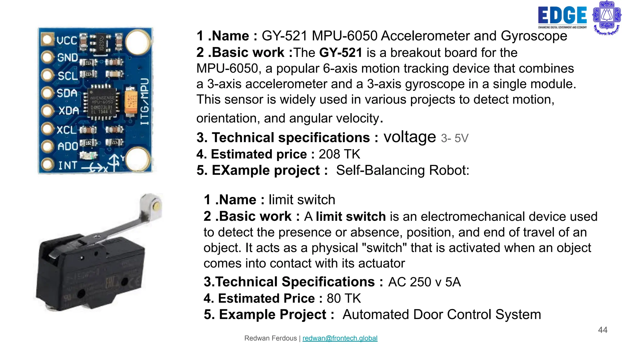 Lecture-1_IoT and Robotics skill Development Program_2024_EDGE_Jahangirnagar University | PPT