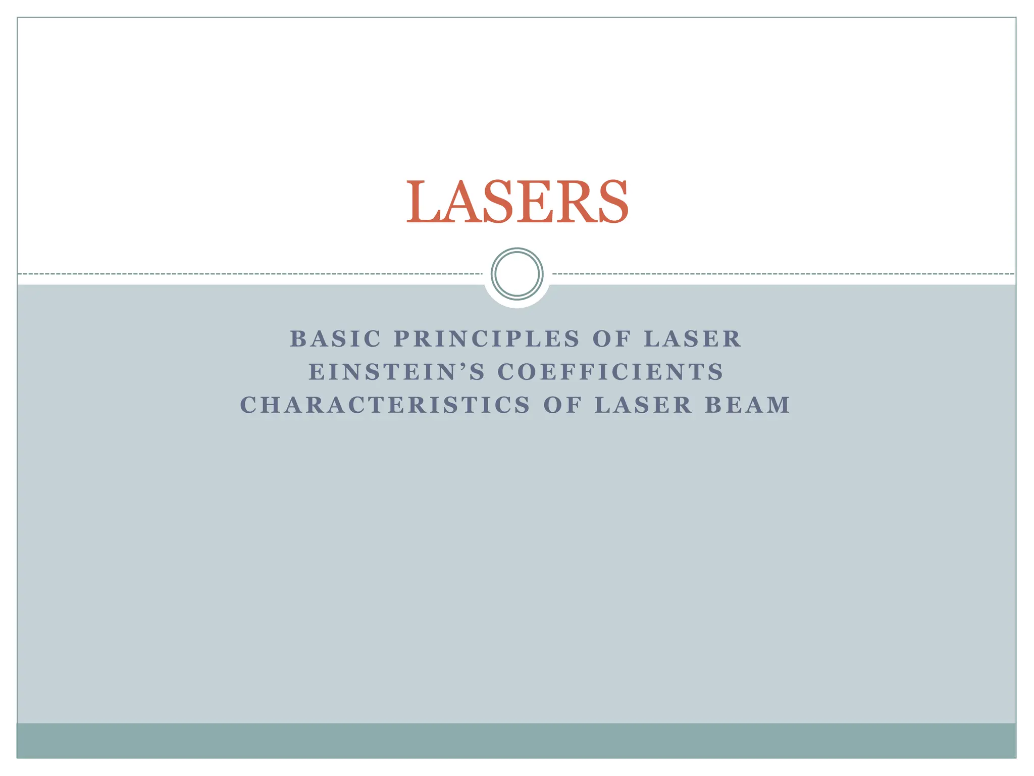 essential Lecture Lasers physics basics | PPT
