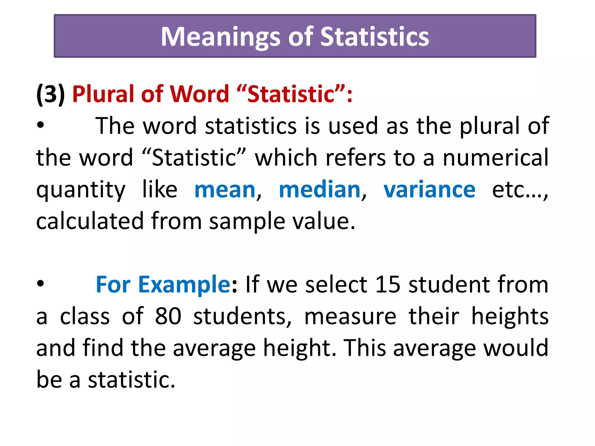 Meaning of statistics | PPTX