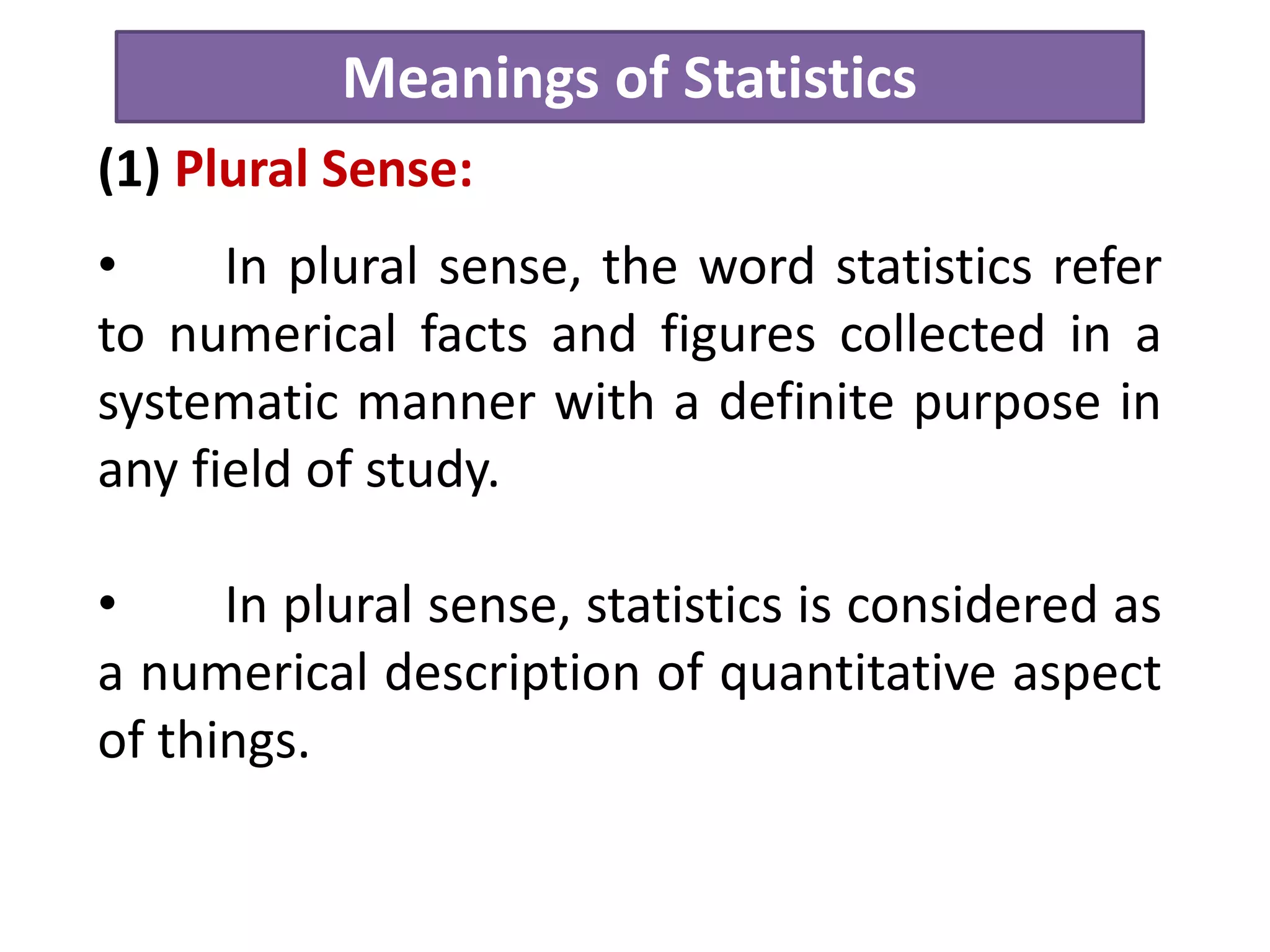 Meaning of statistics | PPTX