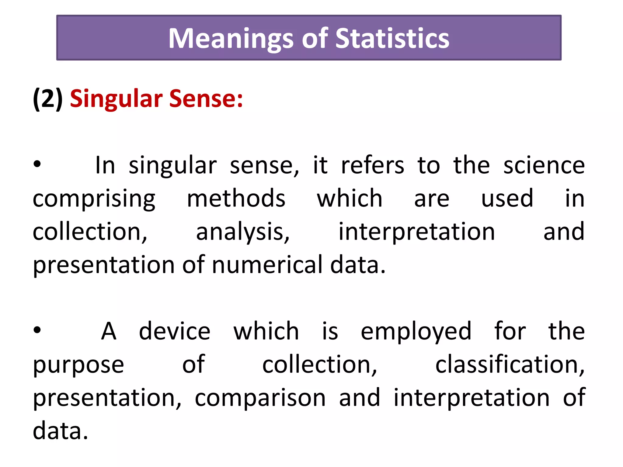 Meaning of statistics | PPTX