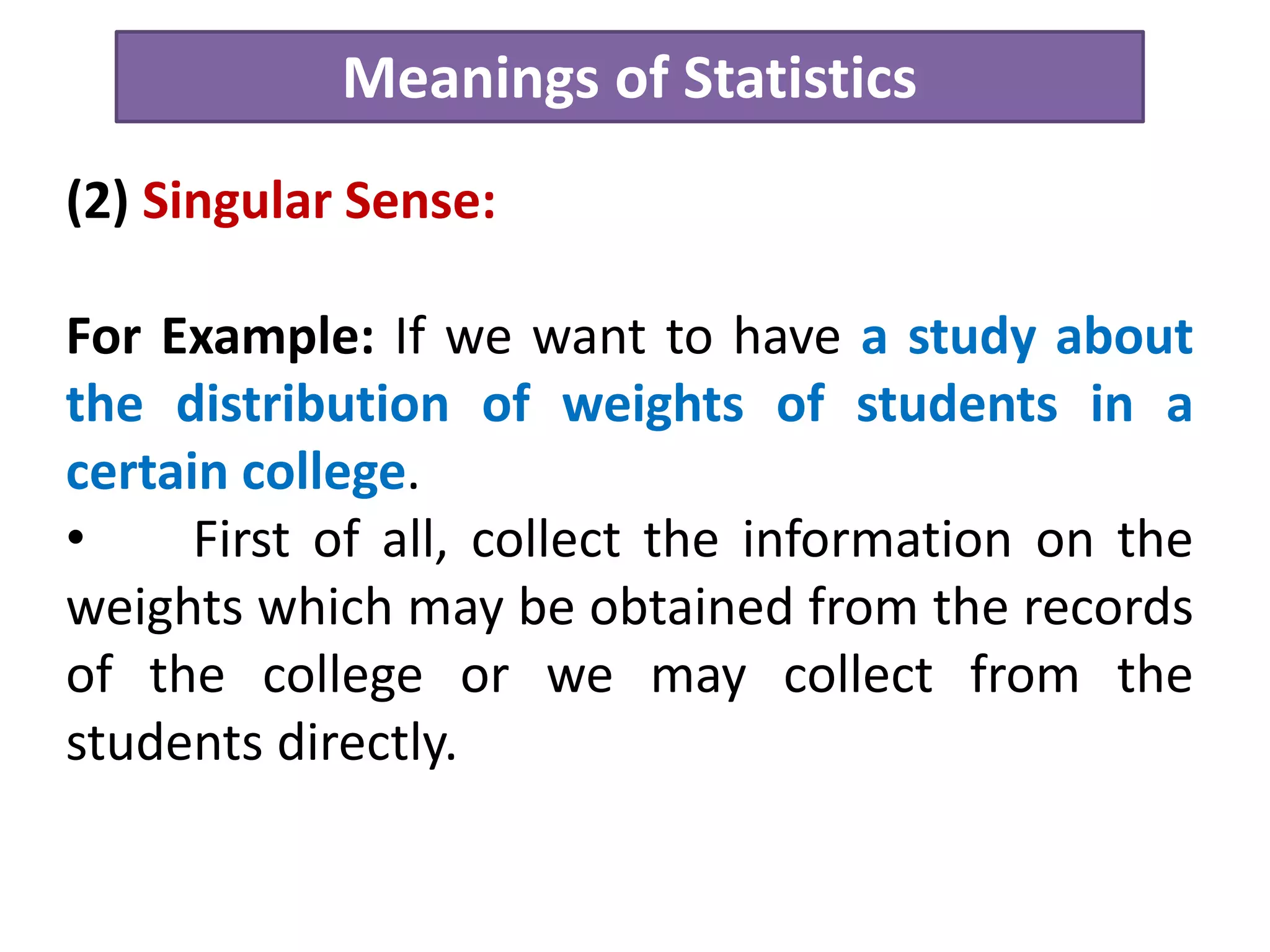 Meaning of statistics | PPTX