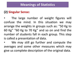 Meaning of statistics | PPTX