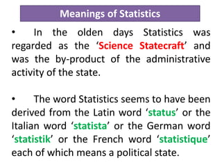 Meaning of statistics | PPTX