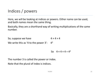 Lecture 1 (numbers and laws of indices) | PPTX