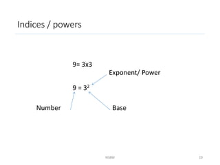 Lecture 1 (numbers and laws of indices) | PPTX
