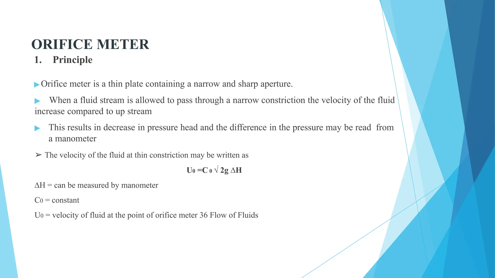 lecture-1 Flow of Fluids Types of manometers, Reynolds number and its ...