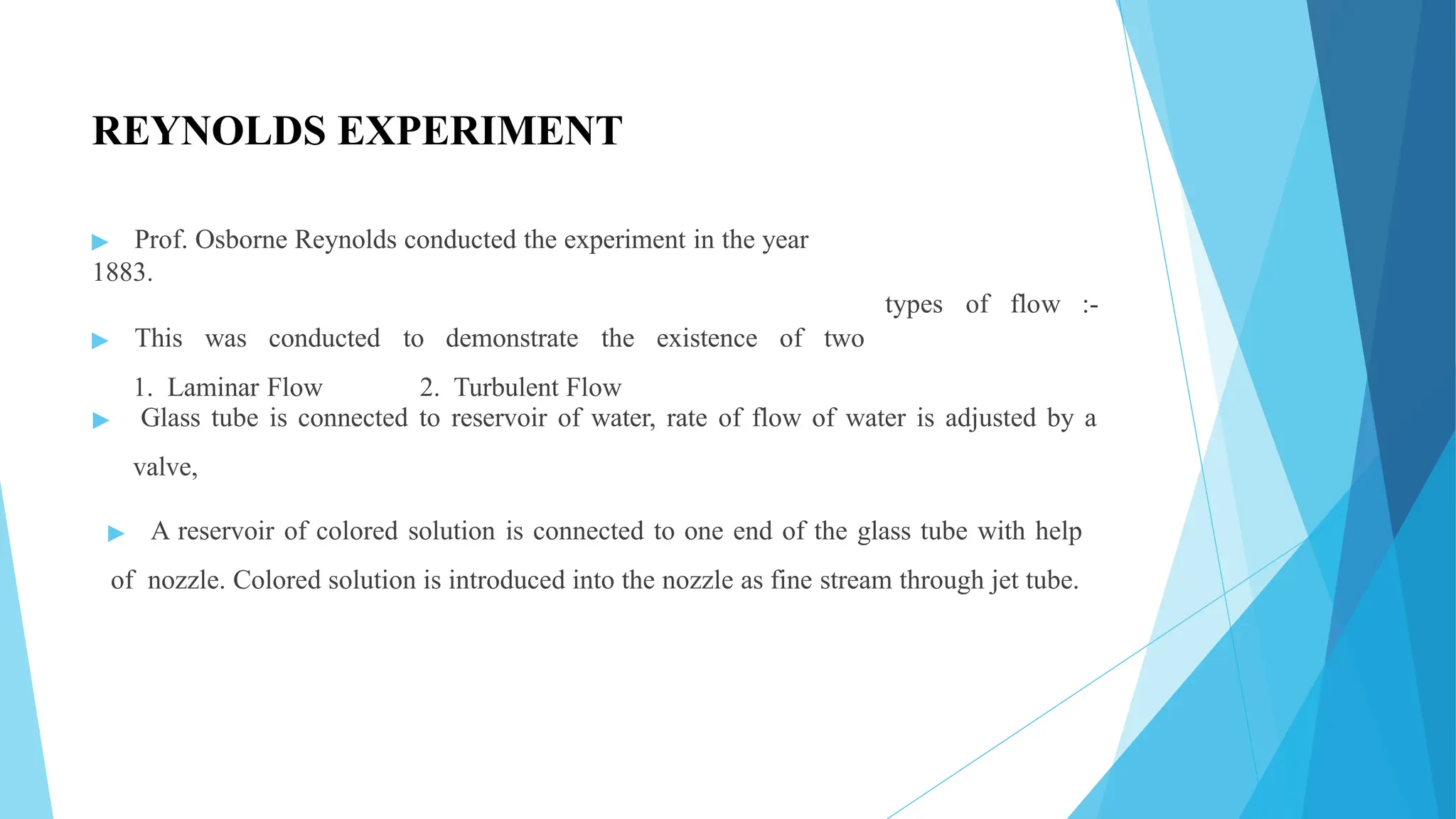 lecture-1 Flow of Fluids Types of manometers, Reynolds number and its ...