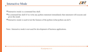 university notes Lecture - 1 (Python) E-Notes.pptx