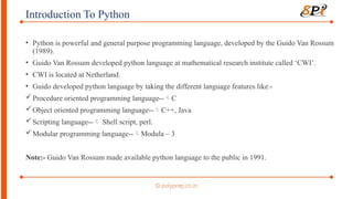 university notes Lecture - 1 (Python) E-Notes.pptx