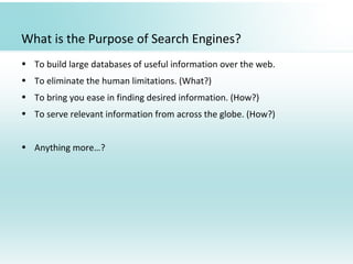 Lecture 1 seo training | PPT | Search | Internet
