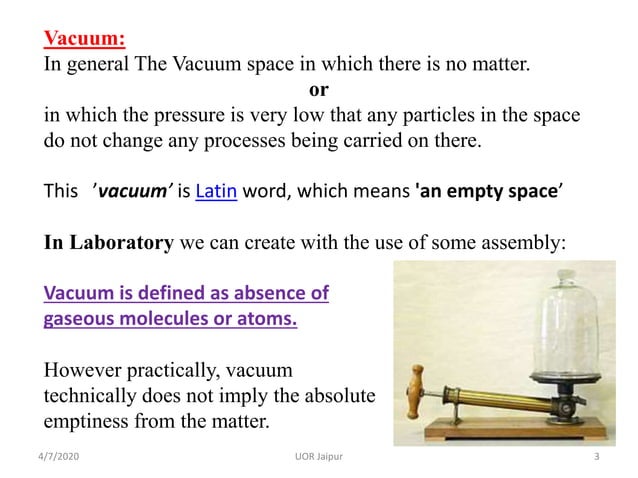 Lecture 1 (vacuum technology) | PPTX | Physics | Science