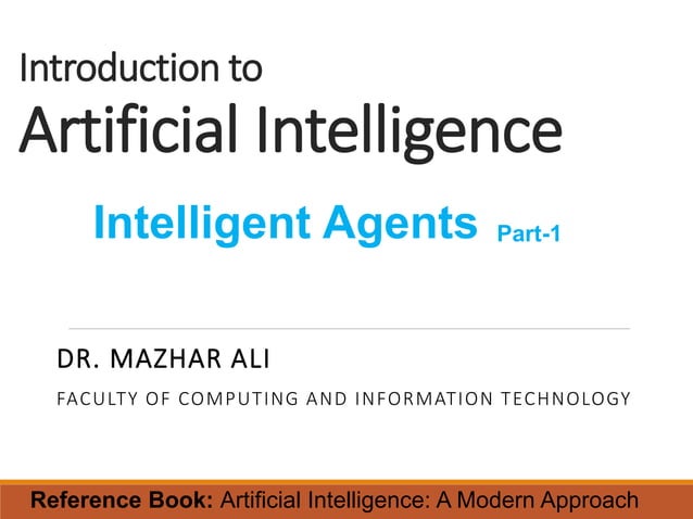 Artificial Intelligent Agents | PPT