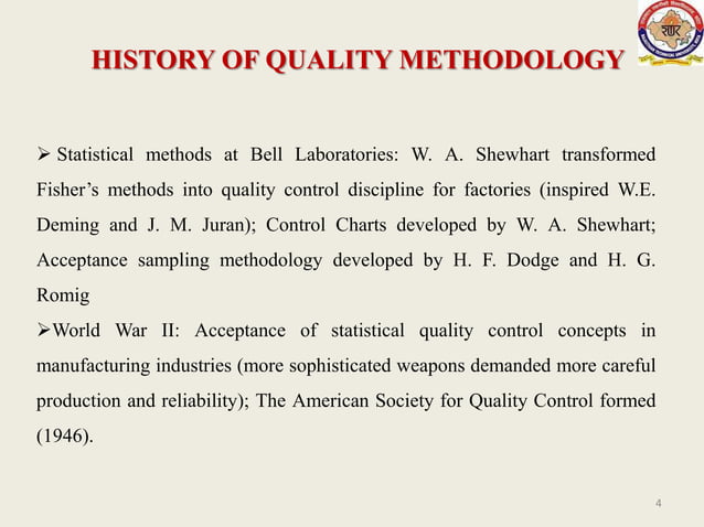 Lecture 2 (quality methodology and quality control) | PPTX