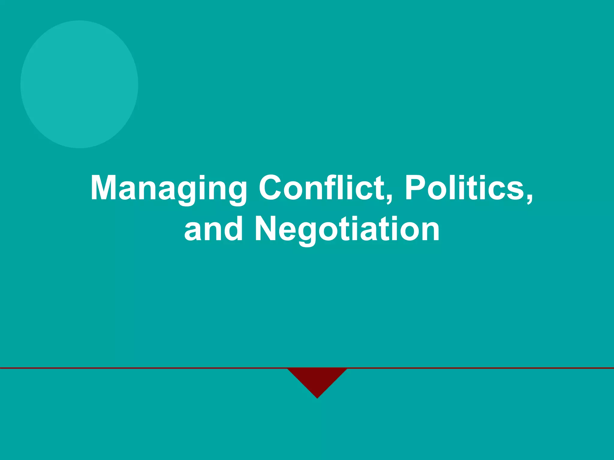 Managing Conflict, Politics, and Negotiation | PPT