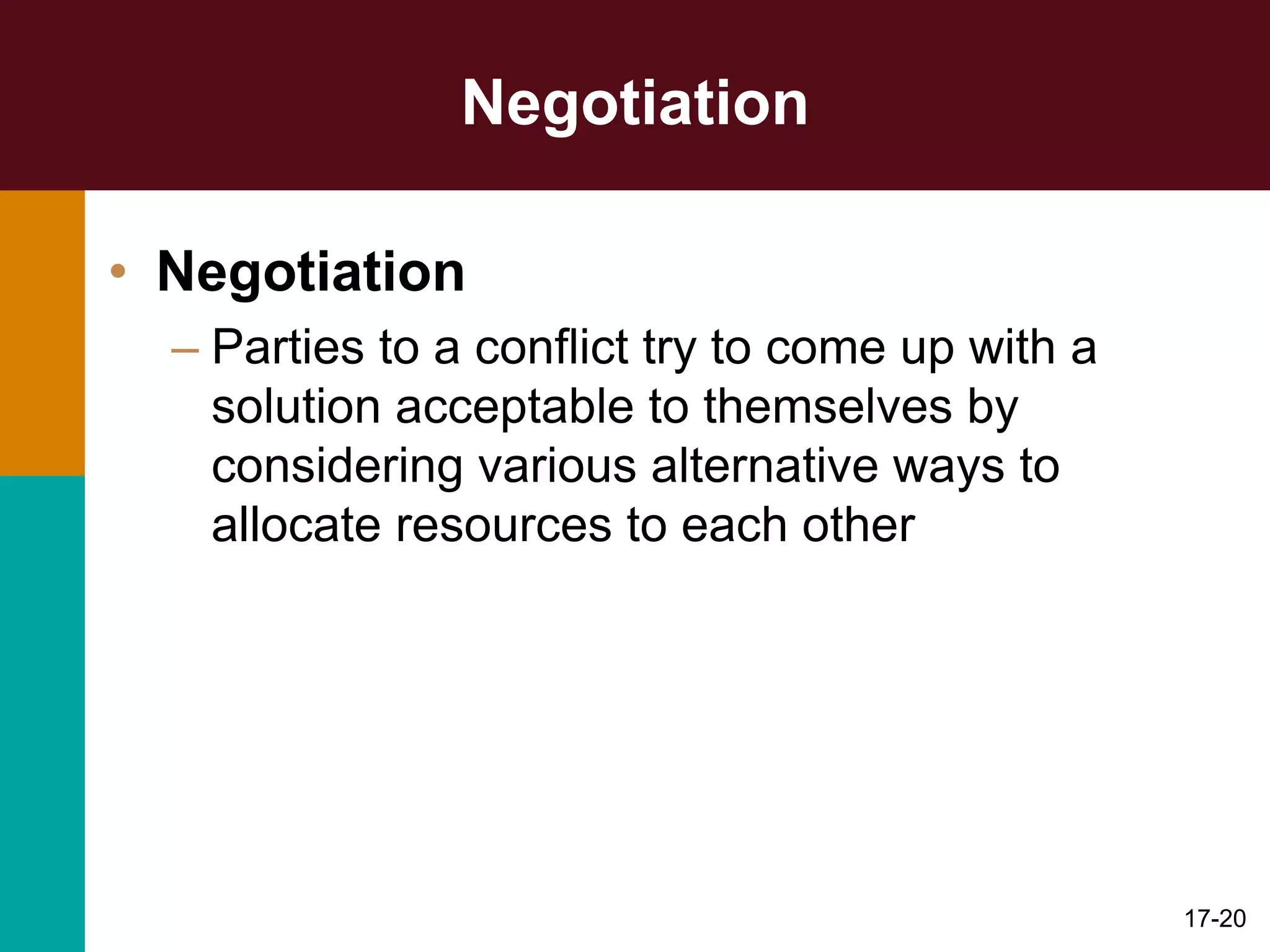 Managing Conflict, Politics, and Negotiation | PPT