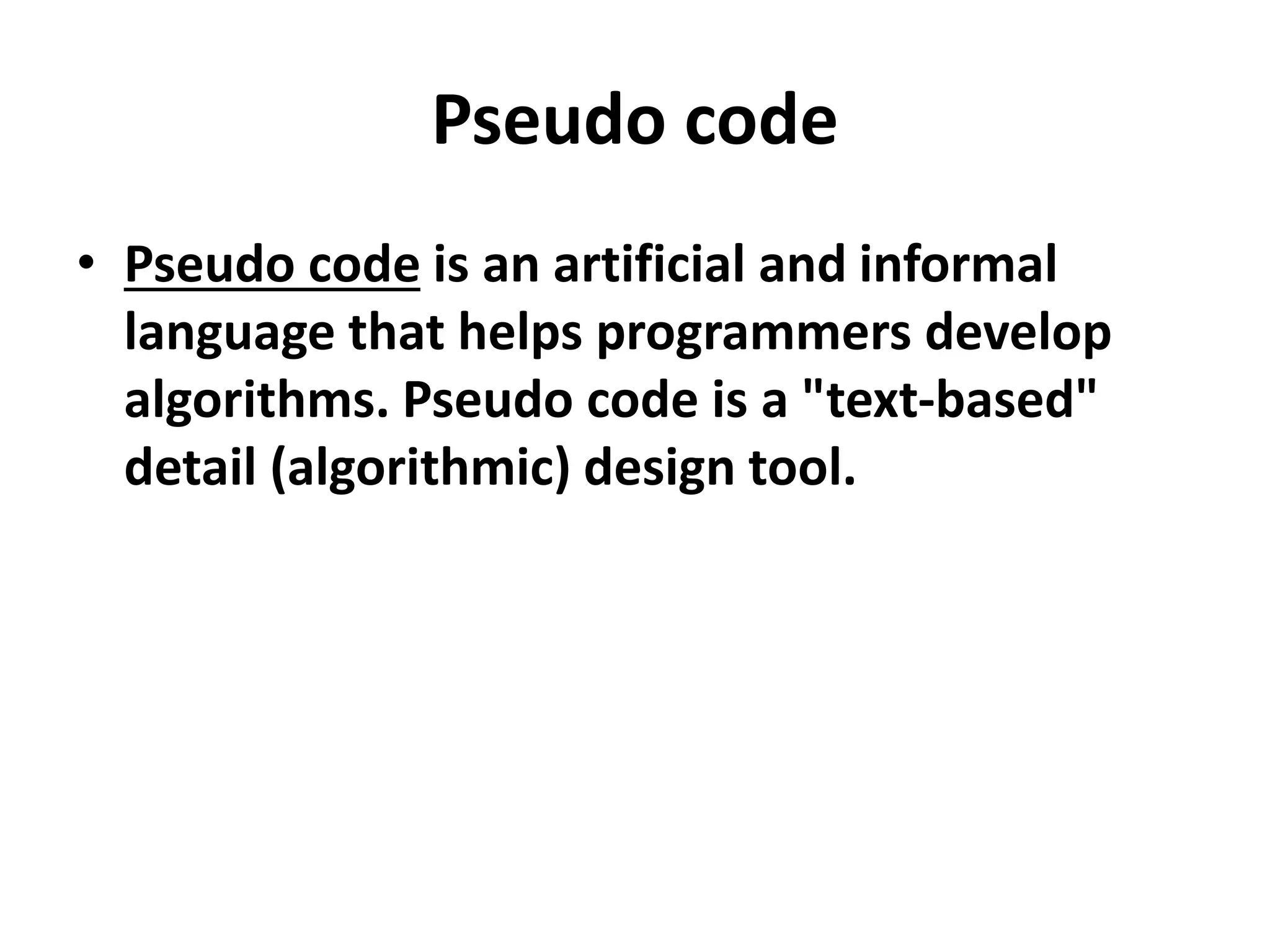 Pseudo code | PPT