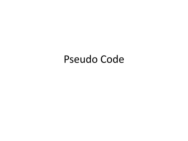 Pseudo code | PPT