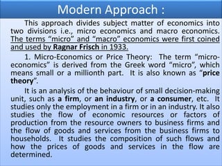 Modern Approach and Methods of Economic Investigation | PPTX