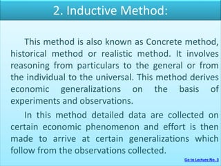 Modern Approach and Methods of Economic Investigation | PPTX