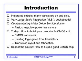 CMOS vlsi design chapter 1vvccccffyhdjdjddn | PDF