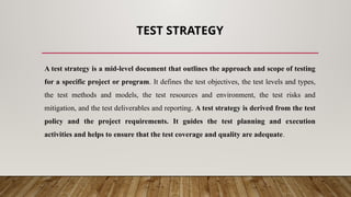 Software test policy and test plan in development | PPT