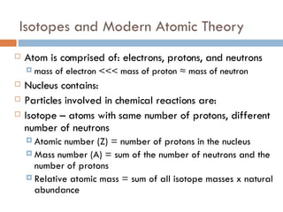 Lecture 2 Atomic Structure, Isotopes | PPT