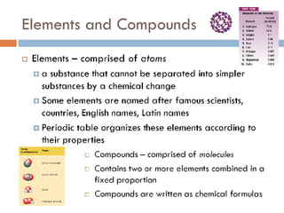 Lecture 2: Matter, Elements and Compounds, States of Matter, Physical ...