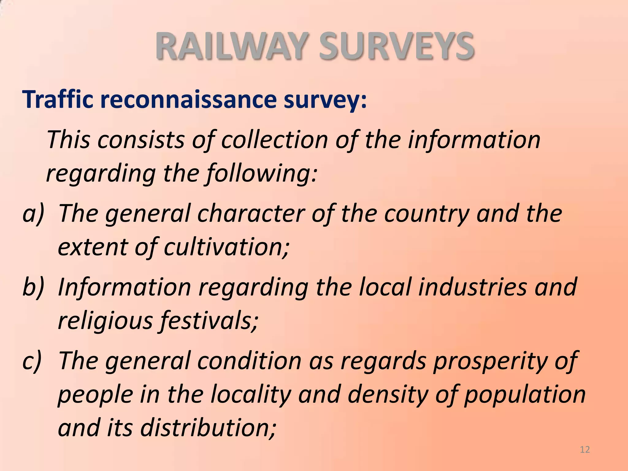 Surveys & alignment of Railway Engineering | PPTX