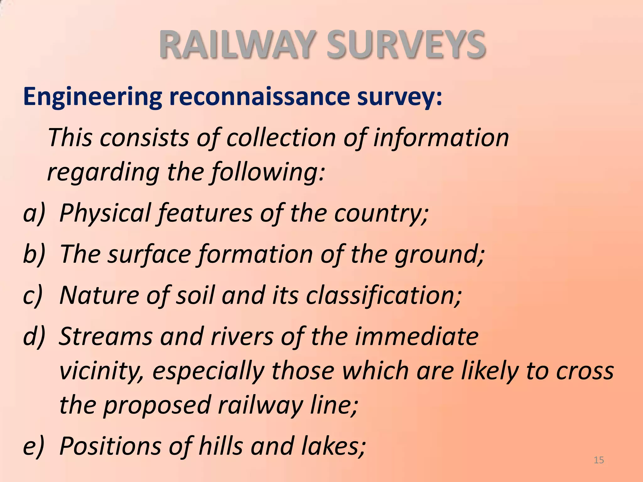 Surveys & alignment of Railway Engineering | PPTX