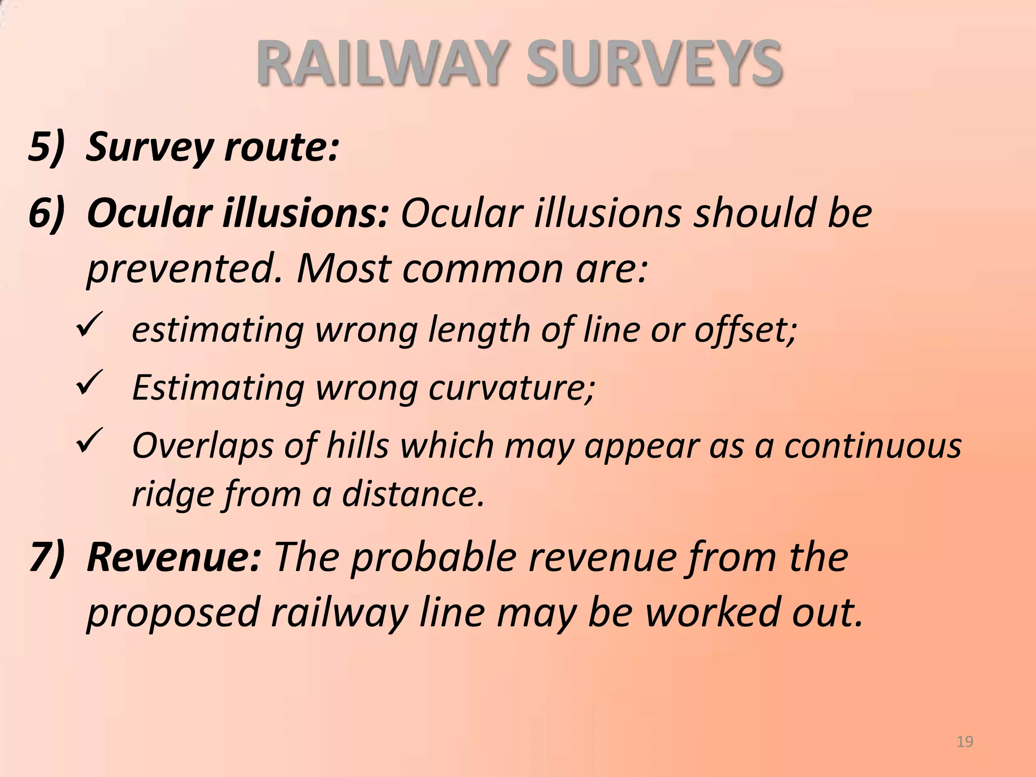 Surveys & alignment of Railway Engineering | PPTX
