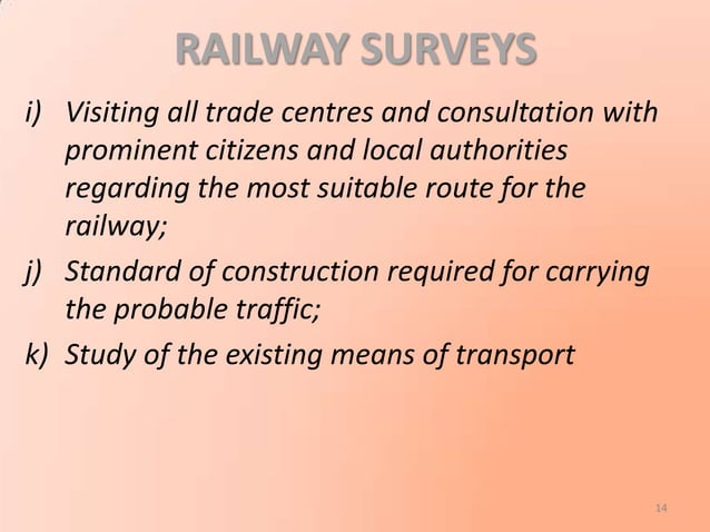 Surveys & alignment of Railway Engineering | PPTX