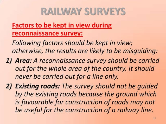 Surveys & alignment of Railway Engineering | PPTX